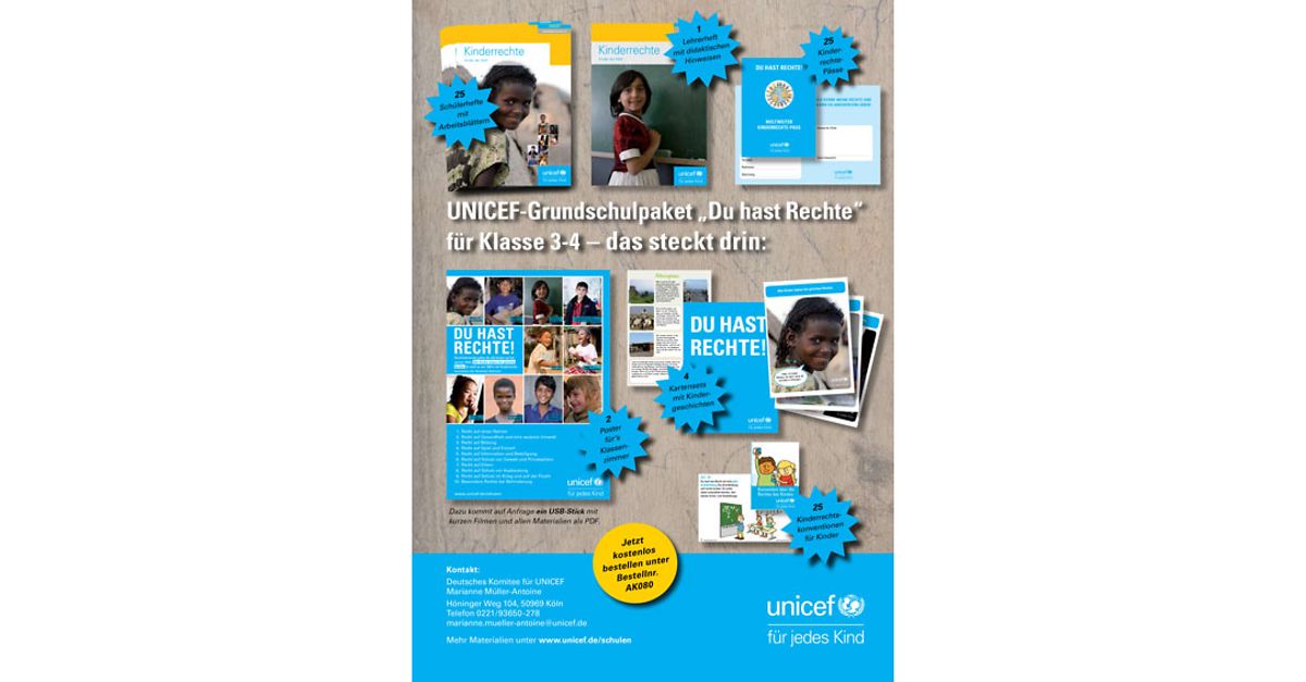 UNICEF-Grundschulpaket - Lehrmaterial- Informationsflyer